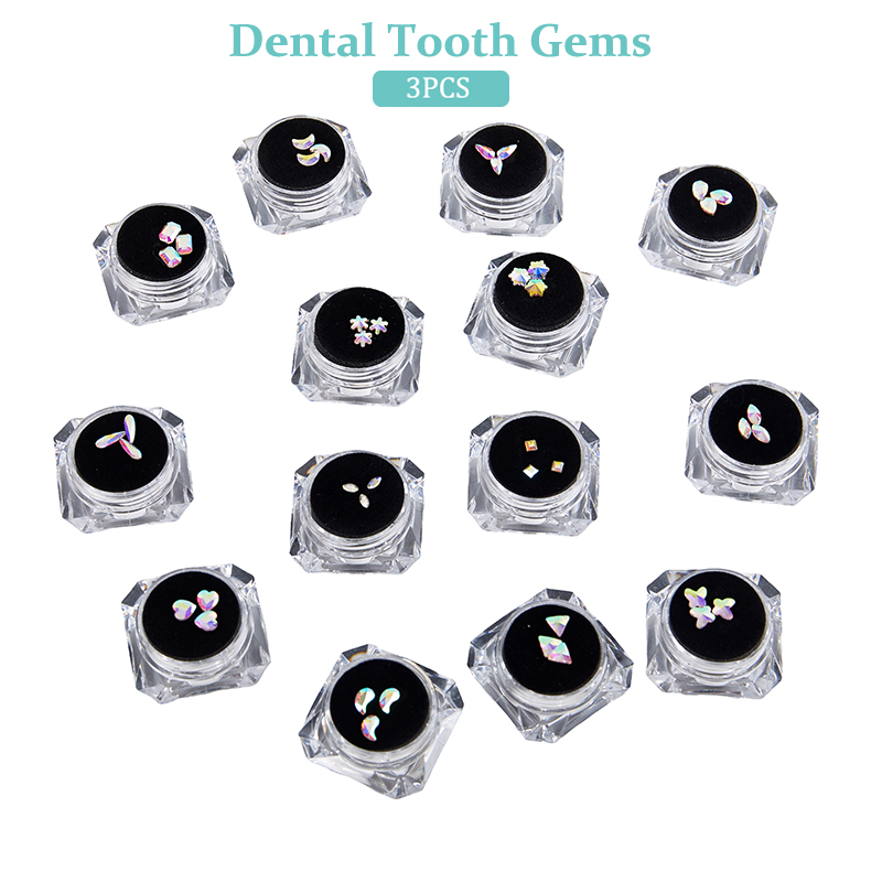 3pcs/box Dental Tooth Gems Crystal Diamond Ornament Color Teeth Jewelry ...