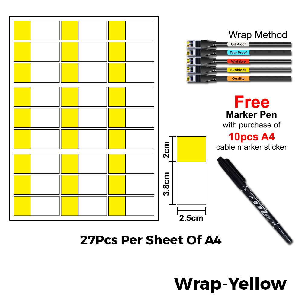 Colorful Self-adhesive Waterproof Cable Labels Marker Sticker | Lazada