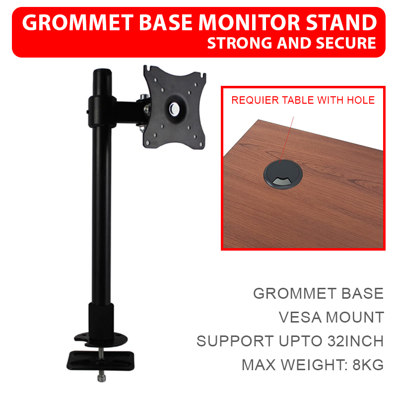 STRONG & SECURE Monitor Stand | Grommet Base | Vesa Mount | Support ...