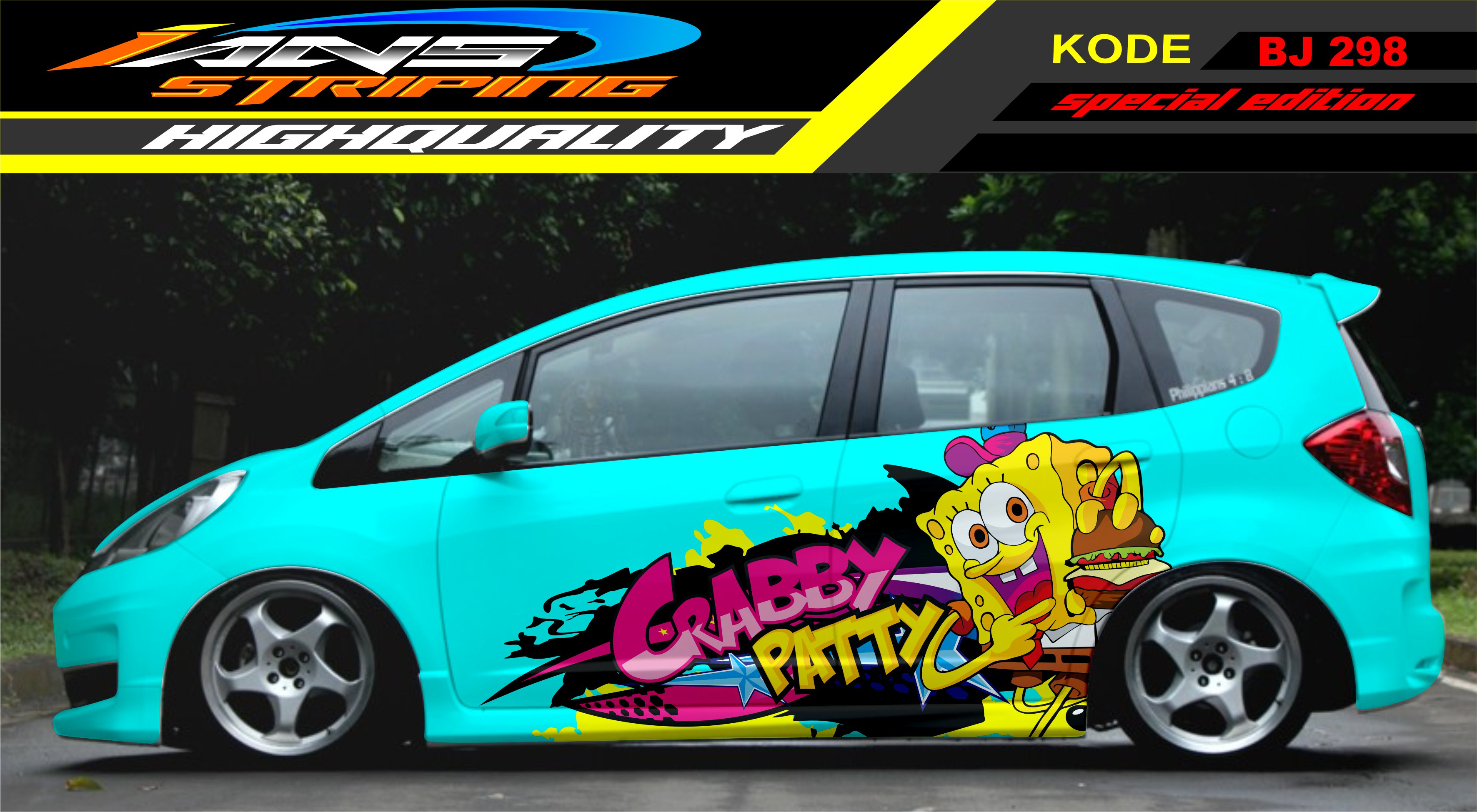 TERBARU DECAL MOBIL HONDA JAZZ / STIKER MOBIL BRIO AVANZA YARIS / DECAL ...