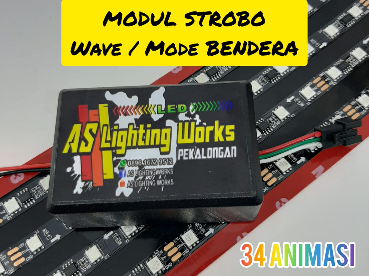 MODUL STROBO WAVE 4 BARIS MODE BENDERA 34 ANIMASI | Lazada Indonesia