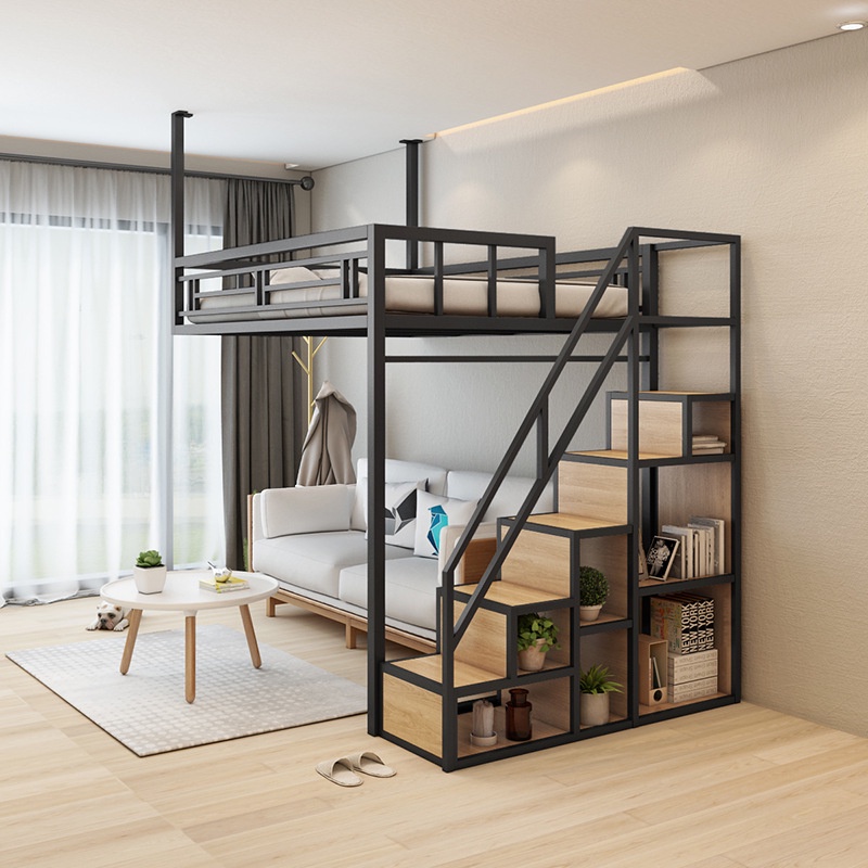 Double Decker Bed Frame Double Bed Loft Bed High Low Multi-Functional Elevated Bed Children's ...