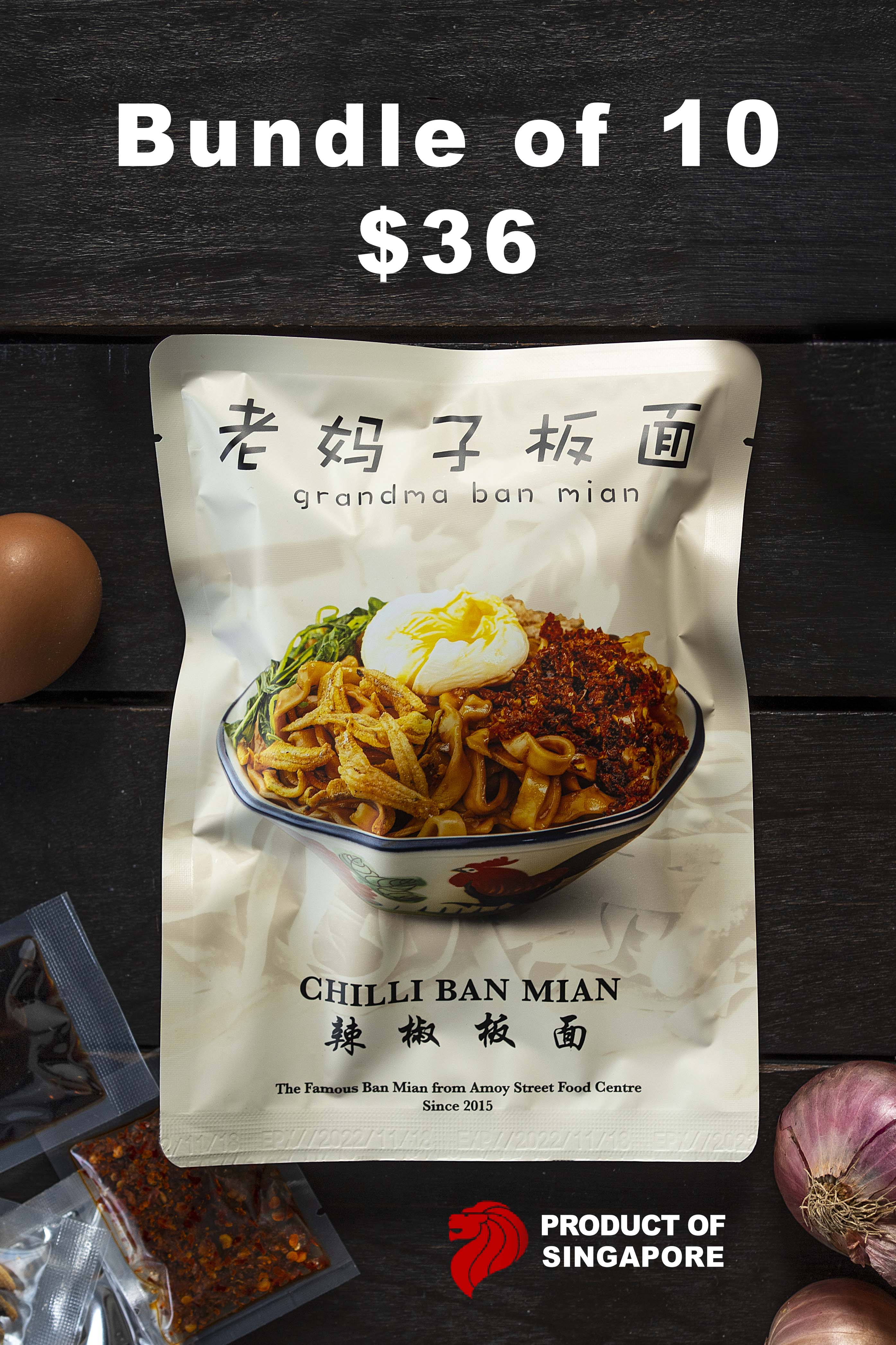 [ GRANDMA BAN MIAN ] CHILLI BAN MIAN - INSTANT BAN MIAN NOODLE FROM AMOY STREET FOOD HAWKER ...