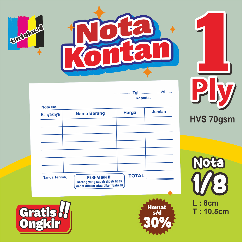 Nota Kontan 1 ply mini Hvs 70gsm | Lazada Indonesia