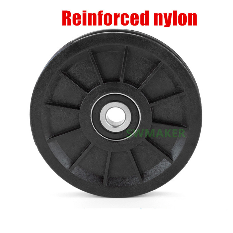 10*90*11.5mm 9cm Nylon Wheel U Groove V Grooved Roller Pulley Bearing ...