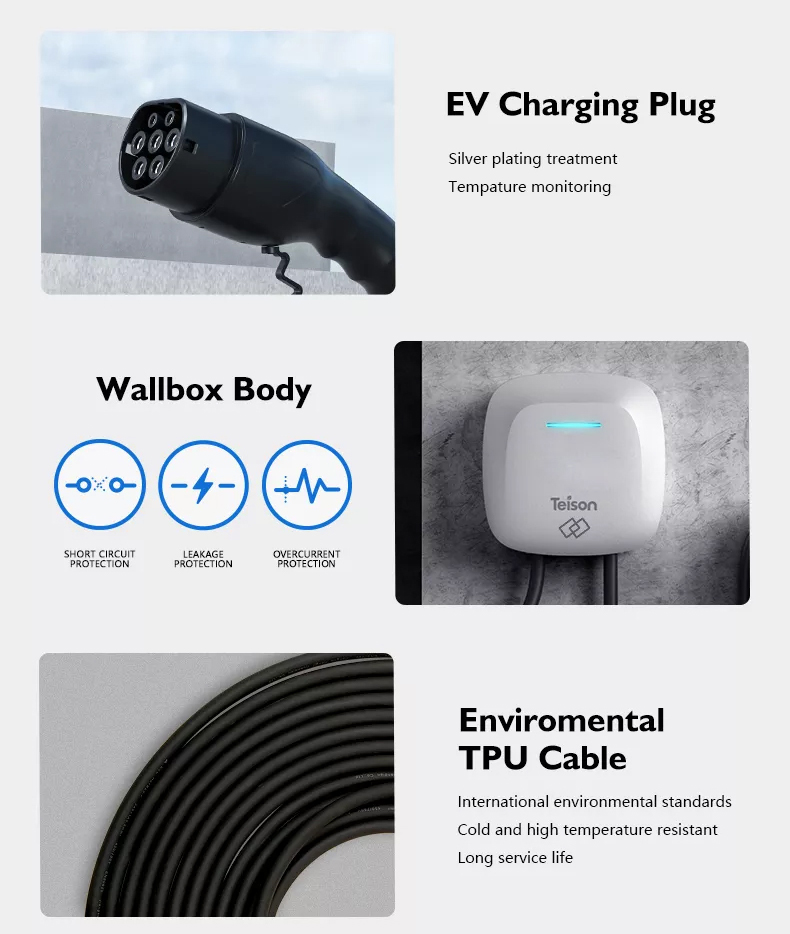 เครื่องชาร์จแบตเตอรี่รถยนต์ไฟฟ้าแบบติดผนัง EV Charger Teison Smart Mini ...