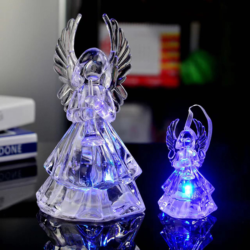Bedside Lamp Colorful Glowing Crystal Wings Decoration 3D Angel Style ...
