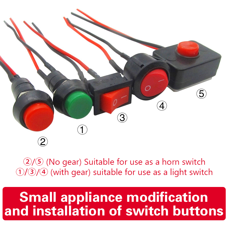 Modified Switch Button Mini Switch Electric Car Wiring Lights Horn ...