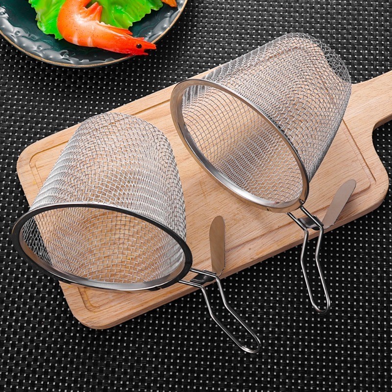 Kitchen Stainless Steel Hanging Fine Wire Mesh Food Strainer Hot Frying ...