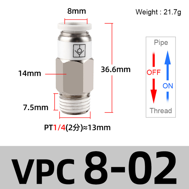 Pneumatic Check Valve Spc Vpc M5 1/8"1/4"3/8"1/2" Bsp Thread Air Quick ...