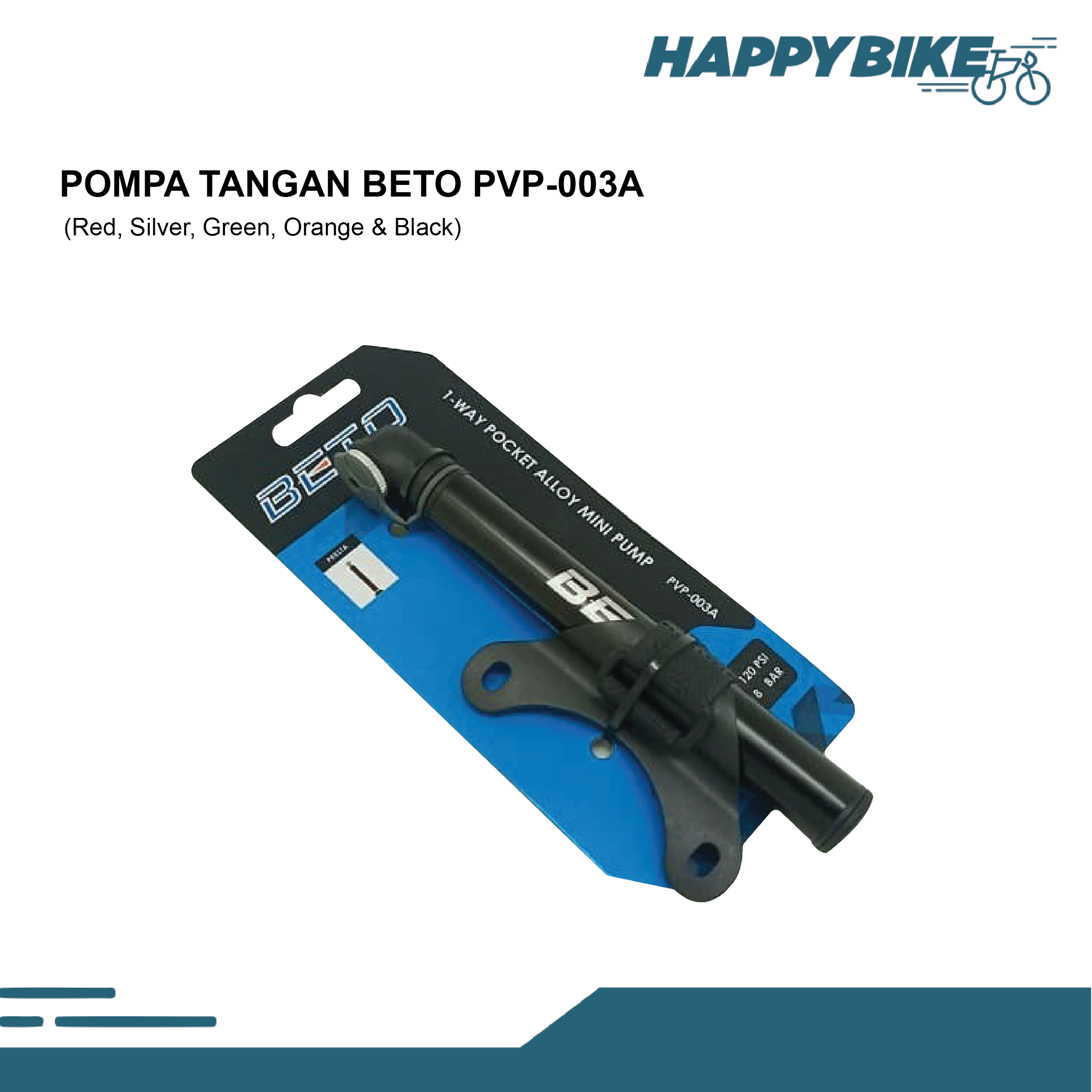 BETO Pompa Tangan Mini Hand Pump PVP 003A Manual Portable Pompa Ban ...