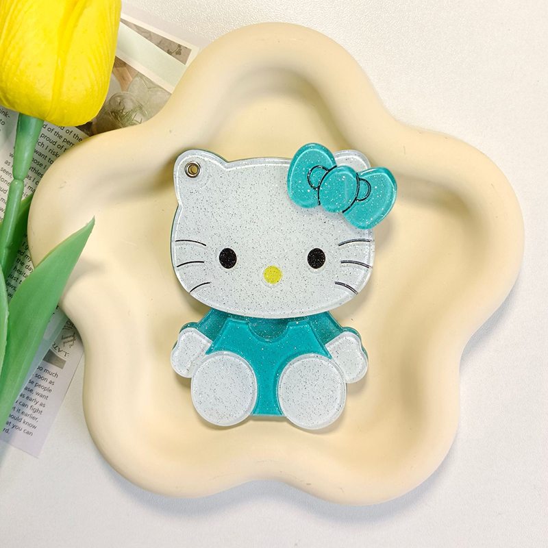 Saniro Hello Kitty Makeup Mirror Keychain Sliding Cover Mirror Phone ...