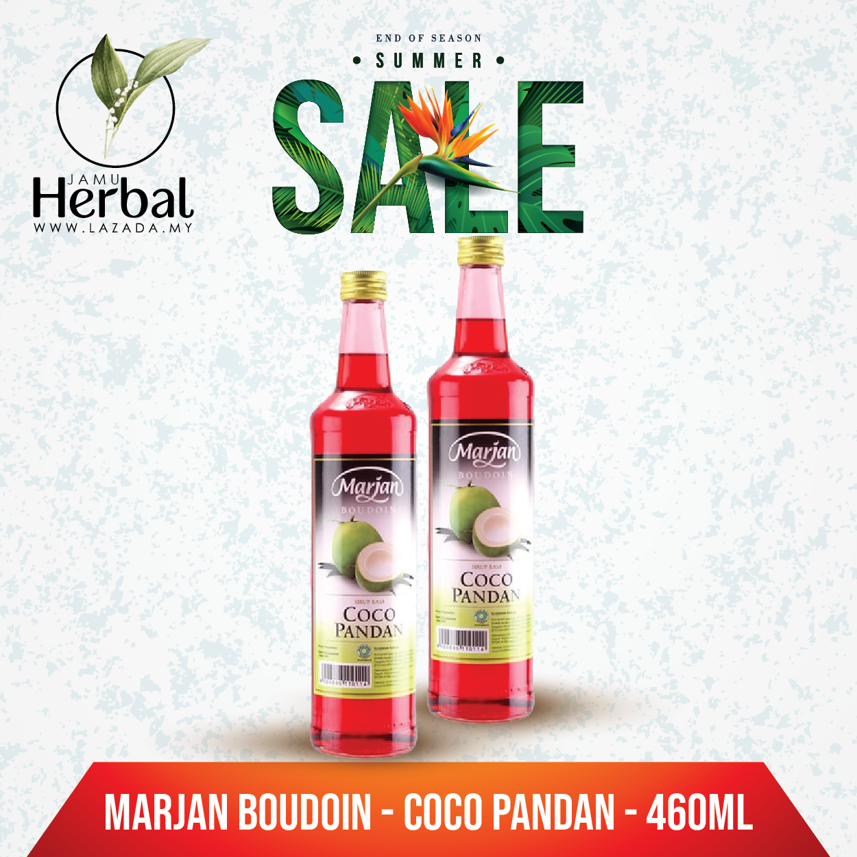 Syrup Marjan/Marjan Boudoin Sirup Coco Pandan/Leci/Melon （460ml） | Lazada