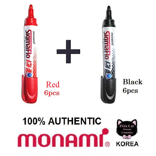 MONAMI Sigmaflo White Board Marker 6pcs. + Black 6pcs. | Lazada PH