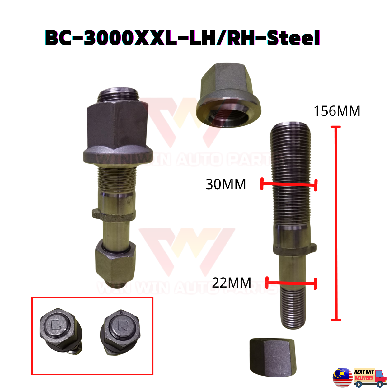 BC-3000XXL-LH/RH-Steel Hino Nissan Fuso Belakang/Rear-30mm Hub Bolt ...