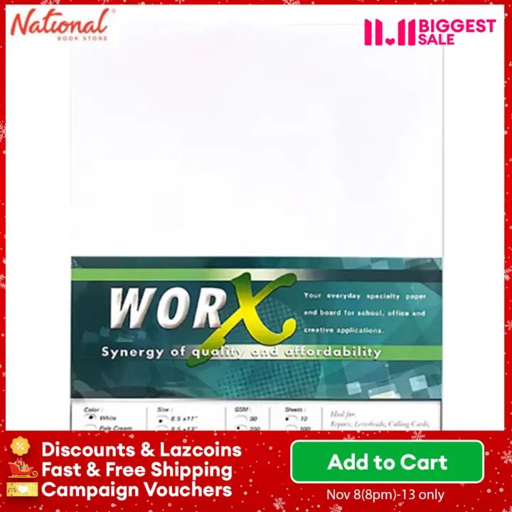 WORX FINE BOARD SHORT WHITE 10S 200GSM | Lazada PH