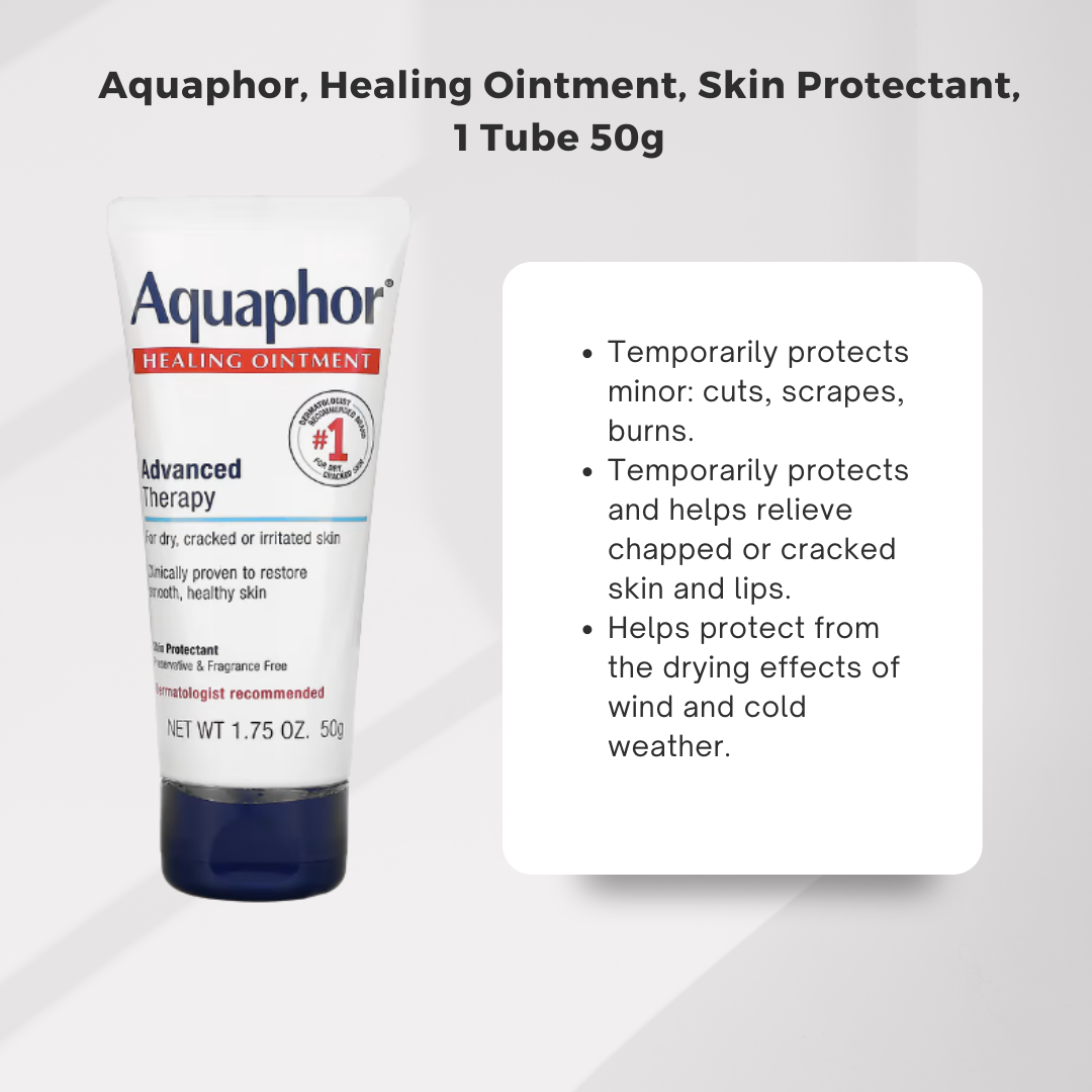 Aquaphor, Healing Ointment, Skin Protectant, 1 Tube (50 g), 2 Tubes ...
