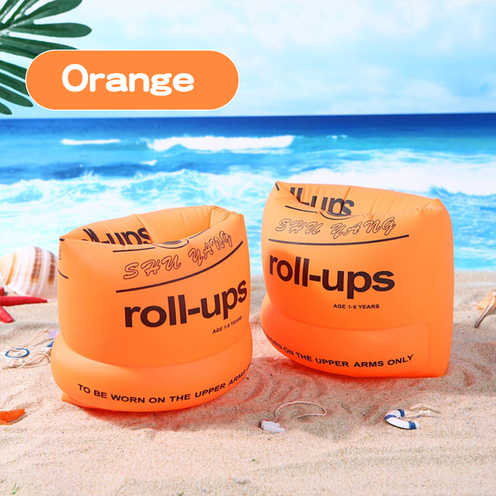 Adults and children with inflatable swimming arm floating cuffs thick ...