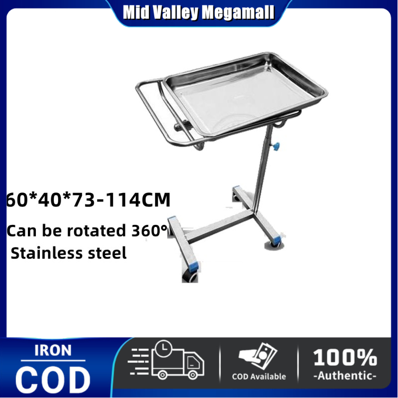 Height Adjustable Hospital Tray Stand With Post Mayo Trolley Hospital ...