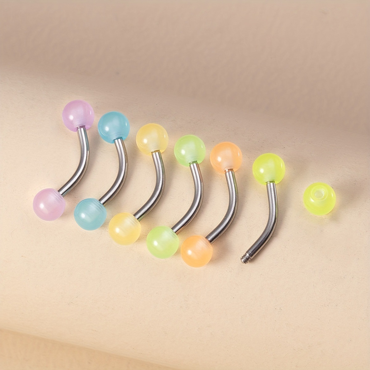 【Essential Good Item】6 pieces of stainless steel eyebrow nail luminous ...