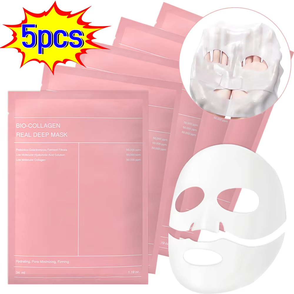 5Pcs Hydrating Bio Collagen Mask Deep Moisturizing Lasting Brighten ...