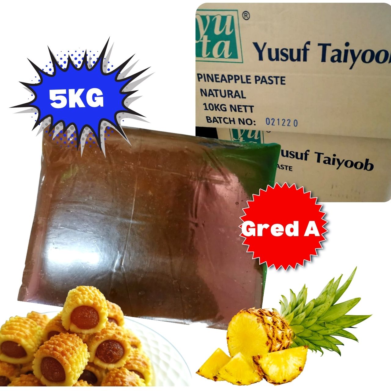 Inti Nenas, Pineapple Paste Yusuf Taiyoob 5KG Gred A, Inti Tart Nenas ...