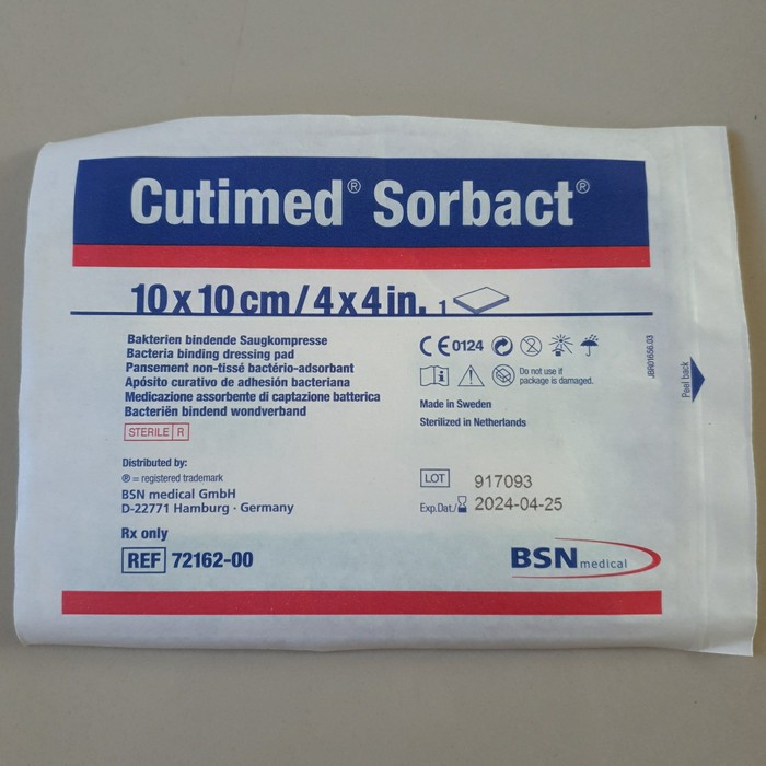 Cutimed Sorbact 10x10 / Cutimed Sorbact Dressing Pad 10cm x 10cm / 4×4 ...
