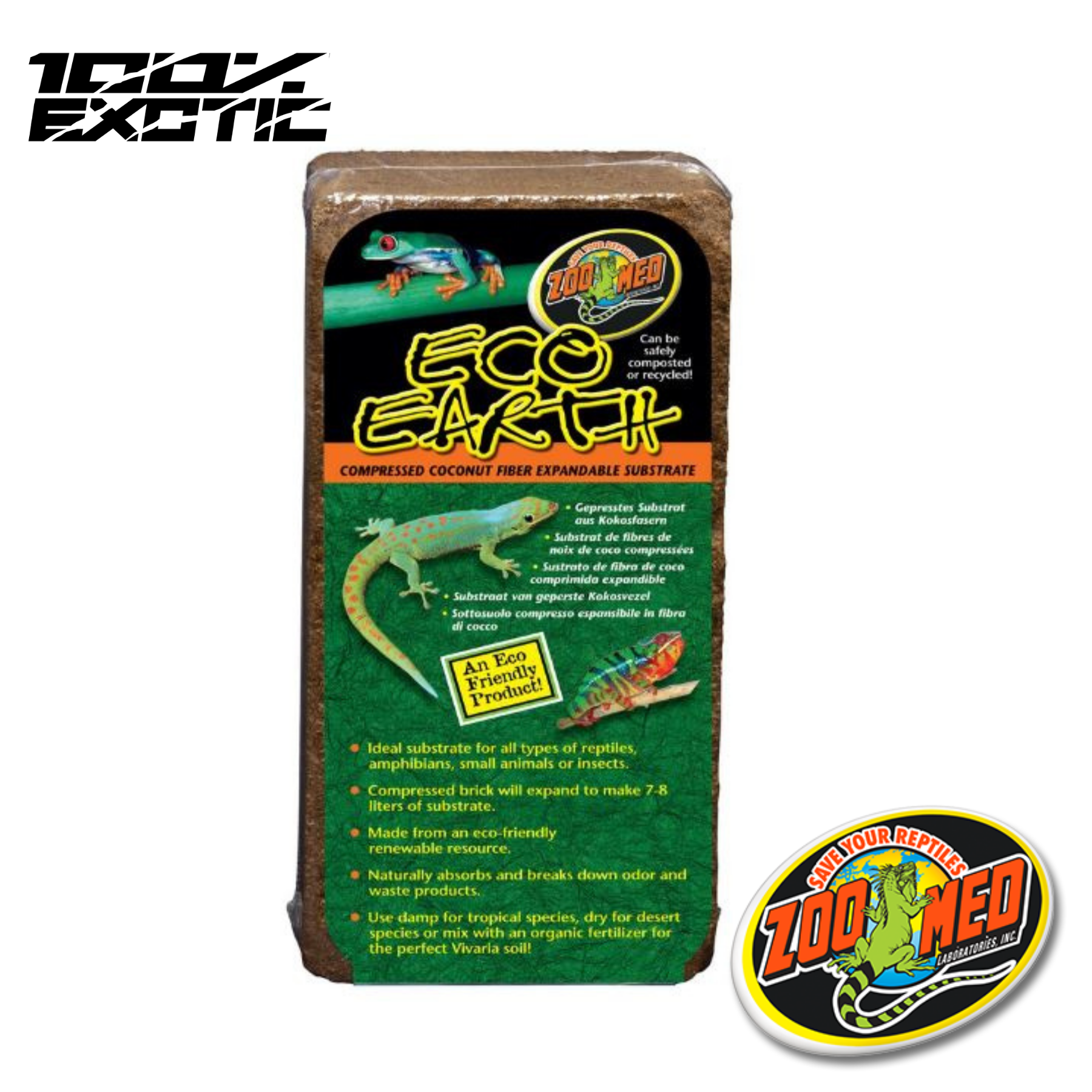 Zoomed Eco Earth® Coconut Fiber Substrate 1 Brick | Substrate, Tank ...