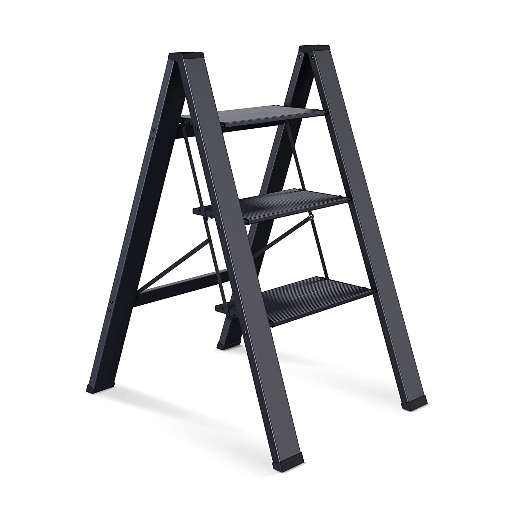 Slim Aluminum Step Ladder Folding Step Stool, Kitchen Step Stool with ...
