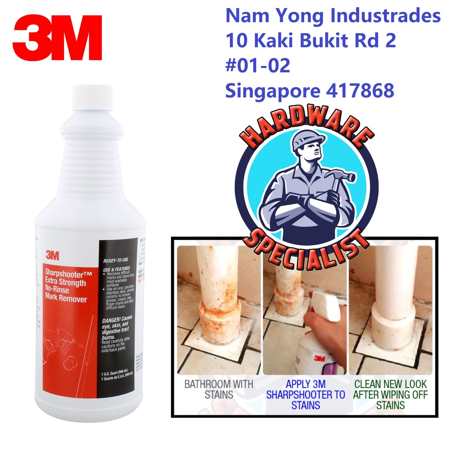 3M Creme Cleanser Thick Formula 946ml / Remove Soap Scrum / Remove Rust ...