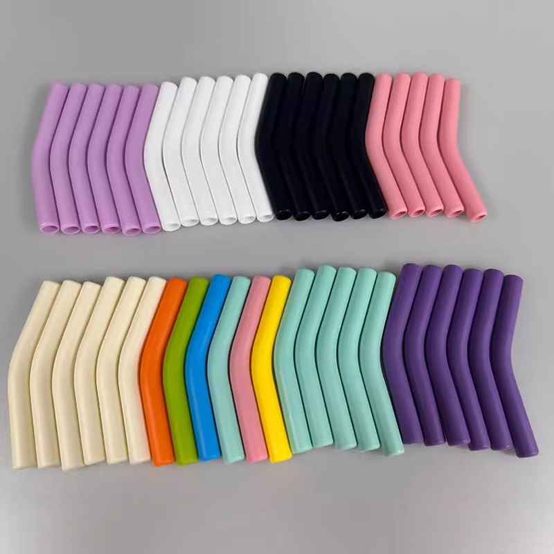 6Pcs/Set Soft Silicone Straw Covers Straws Tips Covers Fit For 9mm Wide ...