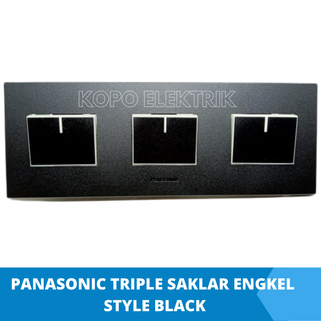 Panasonic Triple Saklar Engkel Besar Syle Black 3 Gang Tanam Minimalis ...