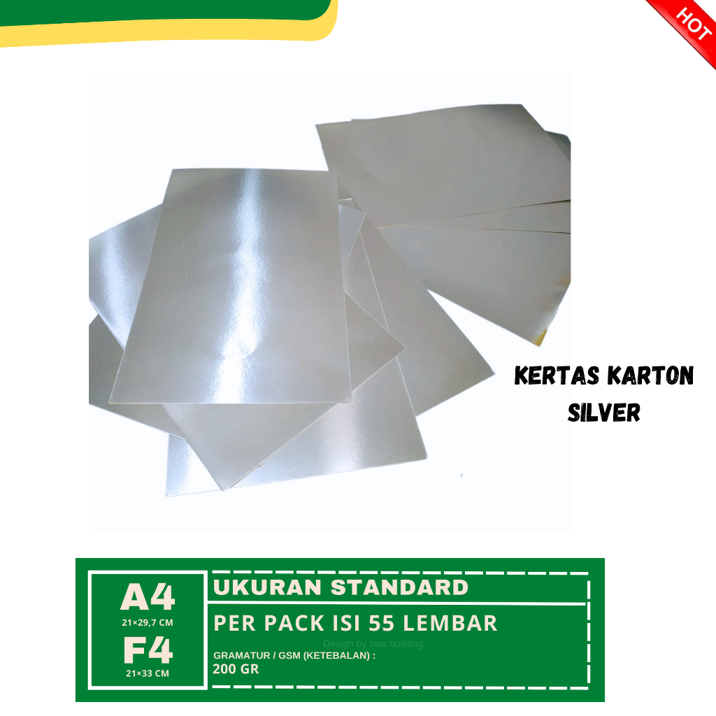 KERTAS KARTON SILVER A4&F4 PERPACK ISI 55 LEMBAR | Lazada Indonesia