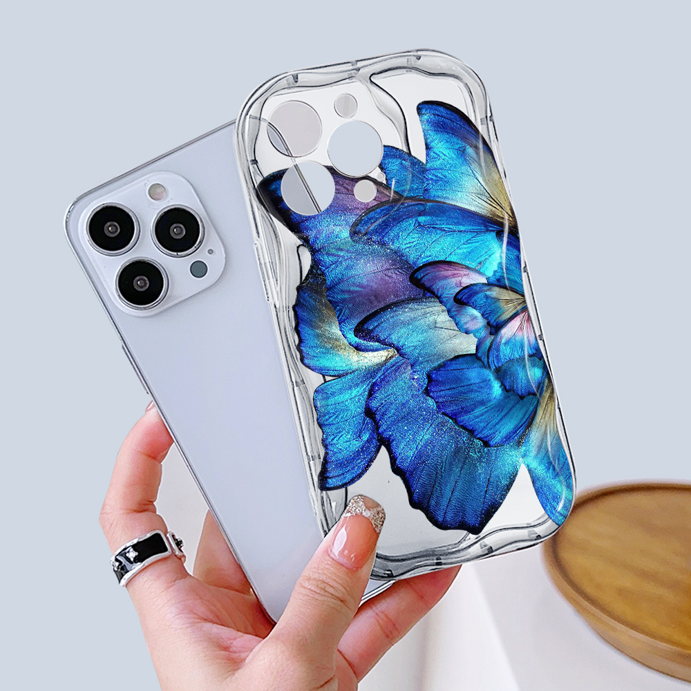 YYDS for Infinix Hot 30i Back Cover Blue Butterfly Case Cream Texture ...