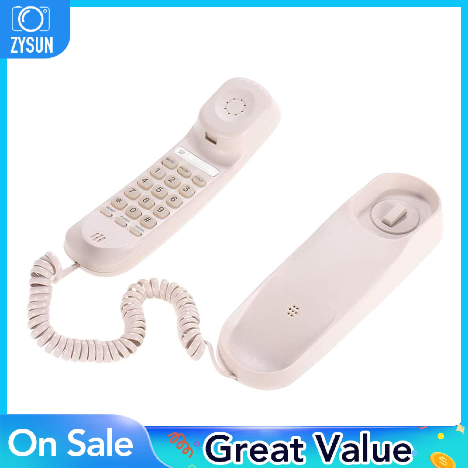 ZYSUN Mini Corded Home Fixed Telephone Landline Phone Flash/Redial ...