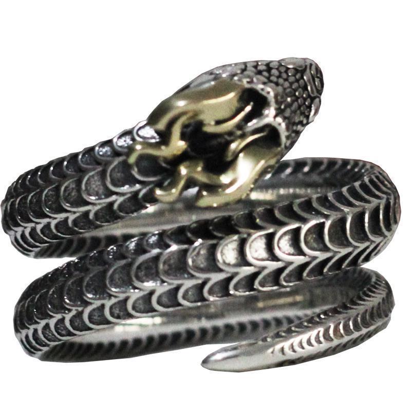 【Hot demand】Ethnic Style Golden Horn Double Color Snake Pattern Zodiac ...