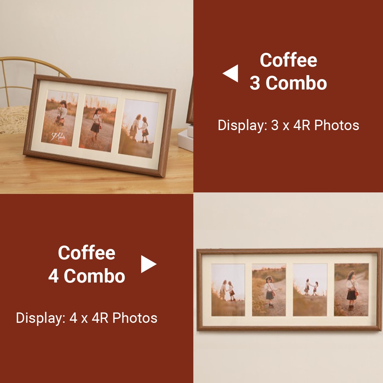 Creative Nordic Style Photo Frame Collage Set | Solid Light Oak Wooden ...