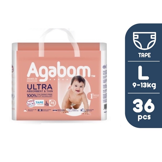 Diapers Agabom Ergonomic Baby Comfy Diapers - Tape Pants (NBSMLXLXXL ...