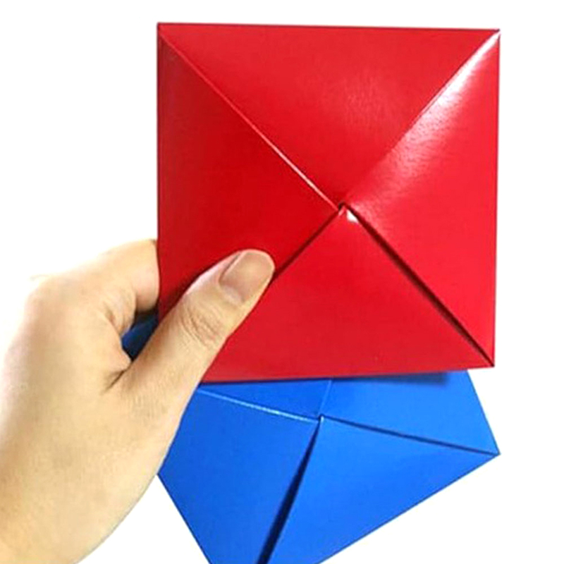 2PCS Paper Flip Toy Game Blue Red Hard Cardboard Hiting Board Game ...