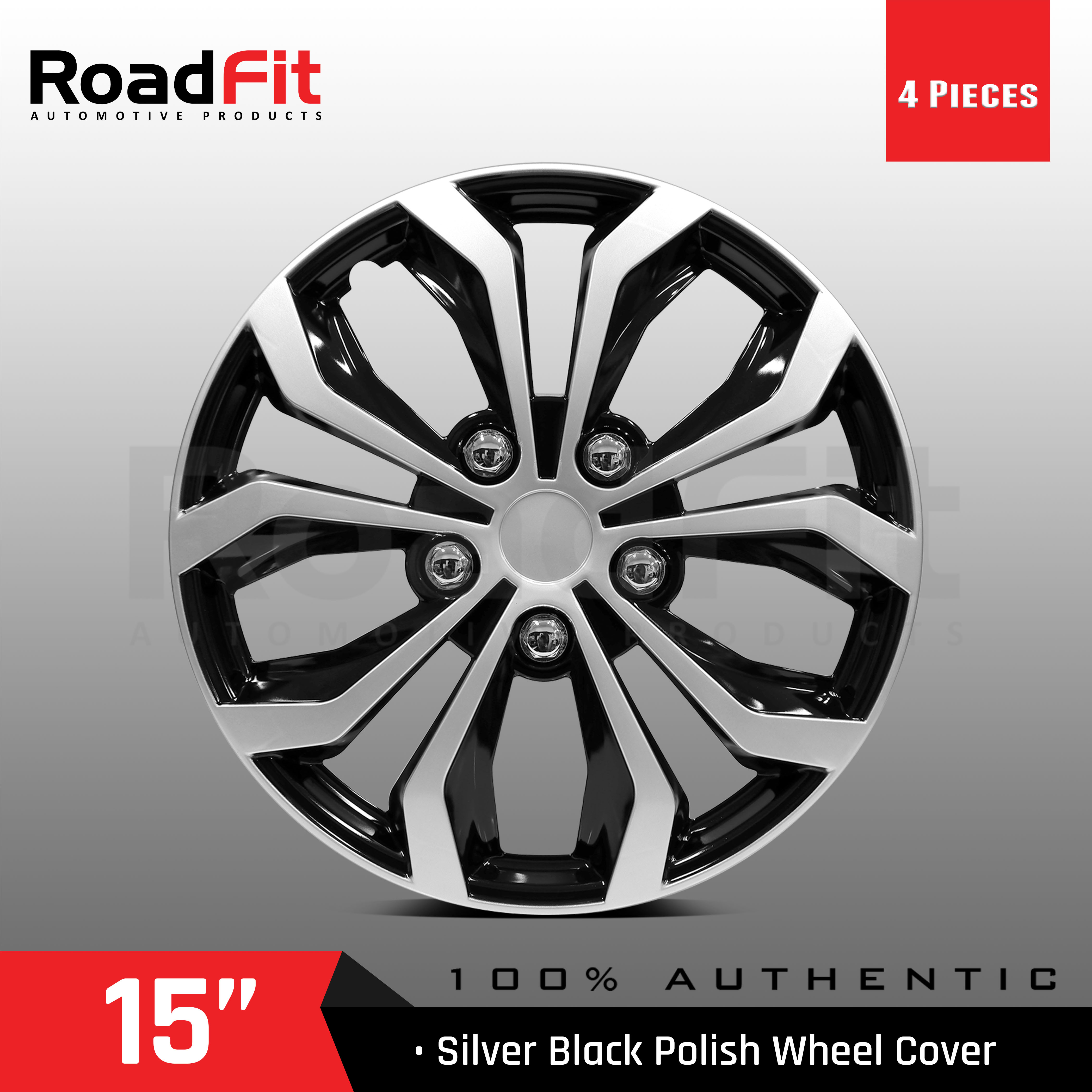 ABS Wheel Rim Cover, 15 Inches, Silver Black Polish Wheel Cover ...