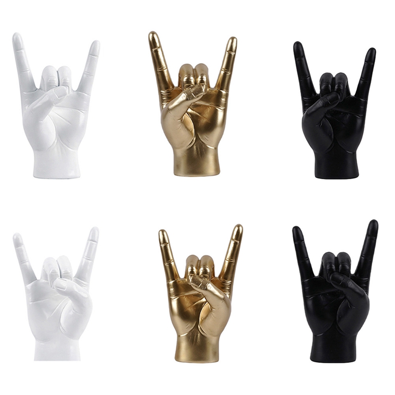 Rock Hand Gesture Statue Rock Music Art Craft Finger Sculpture for Rock ...