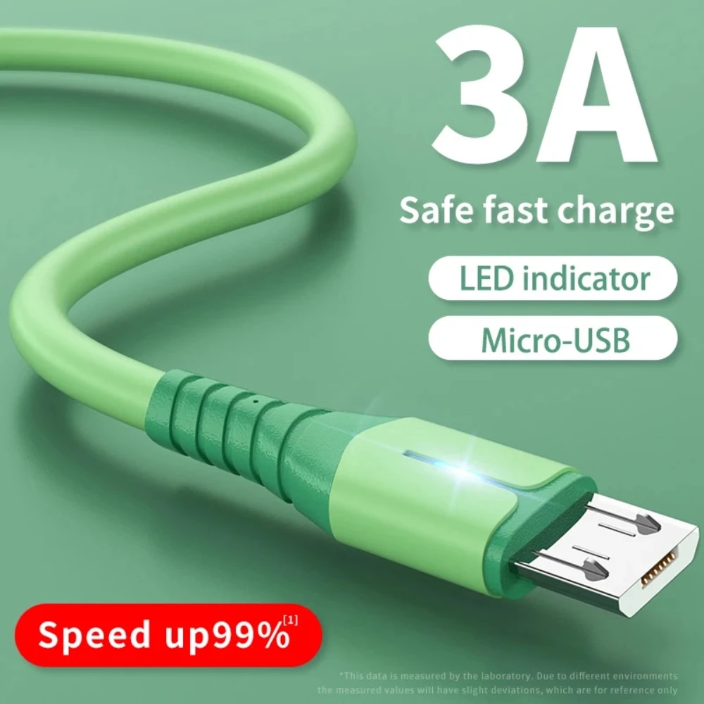 LED 3A Fast Charging USB Micro Cable Data Cable for Samsung Xiaomi ...