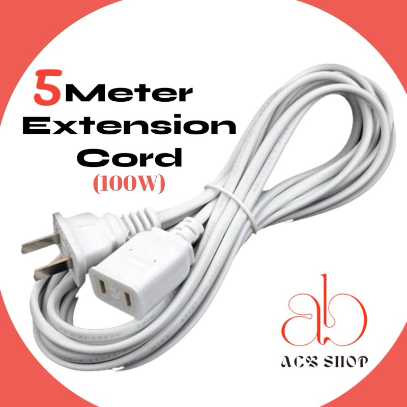 5 Meter Extension Cord / Cable Fan Power Extension Cord Clip fan power ...