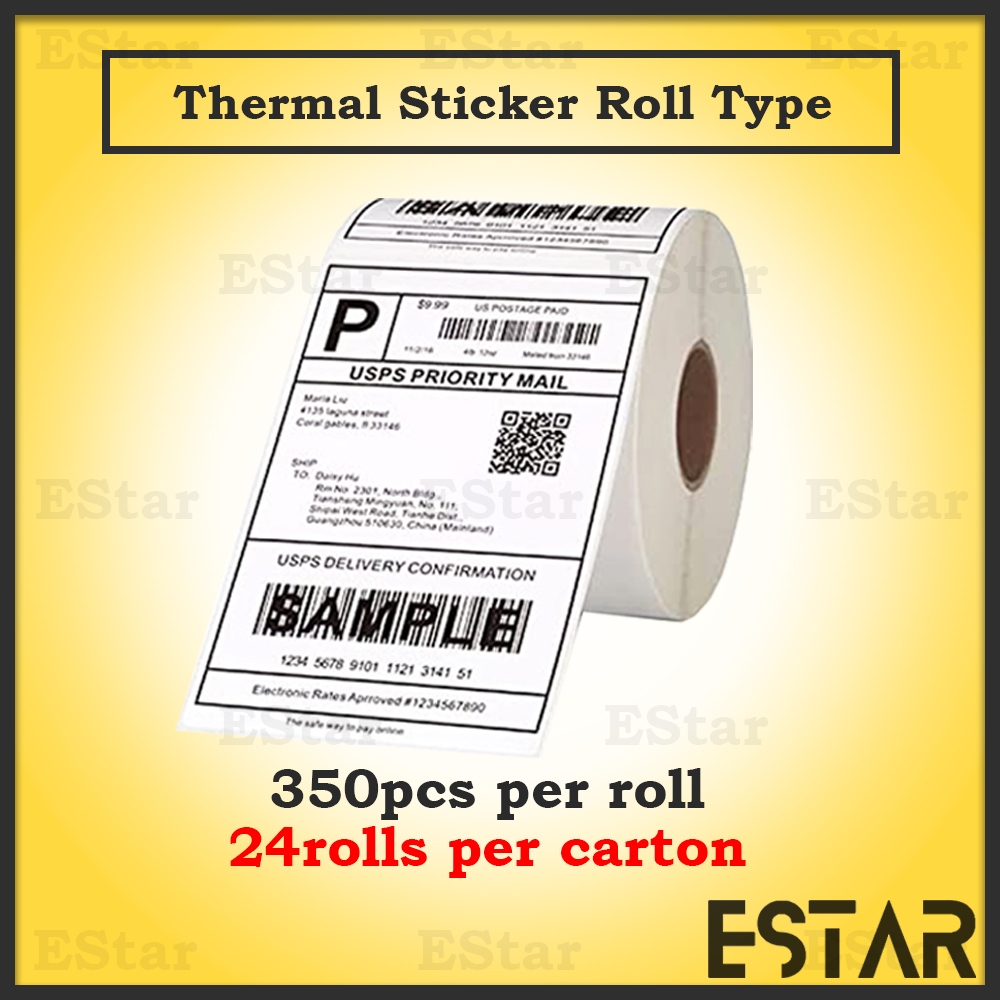 24roll 1 ctn Thermal Paper Label Sticker 10 x 15 cm Airway Bill Sticker ...