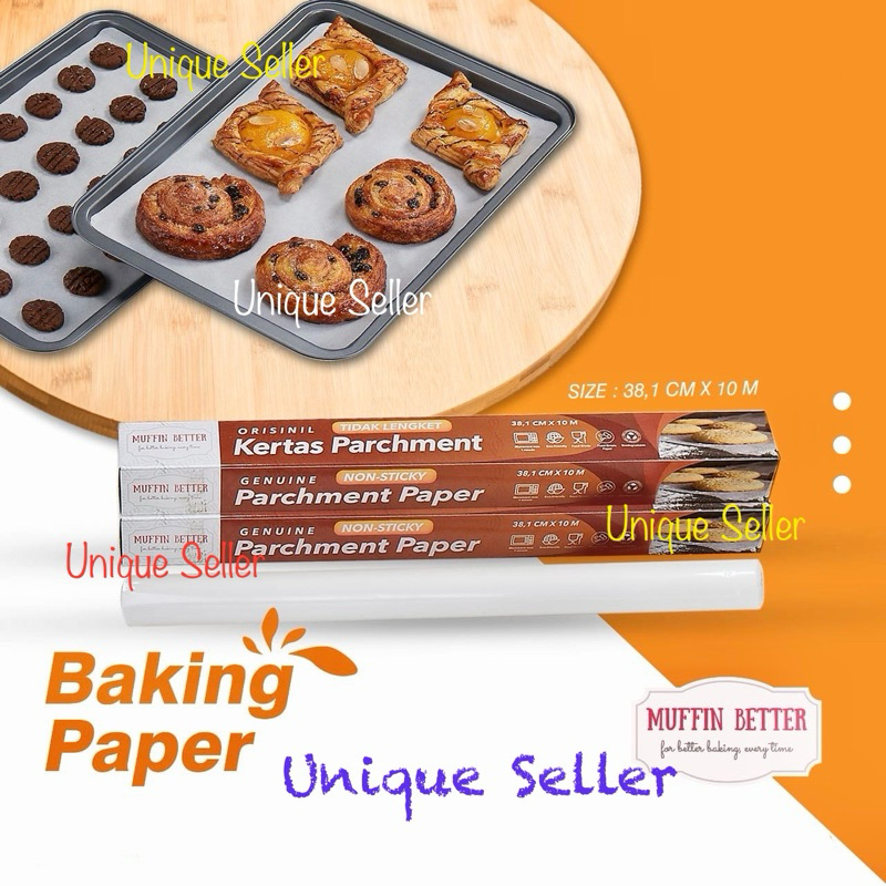 Baking Paper Roll 38.1cm x 10 meter Muffin Better / Kertas Roti Roll 38 ...