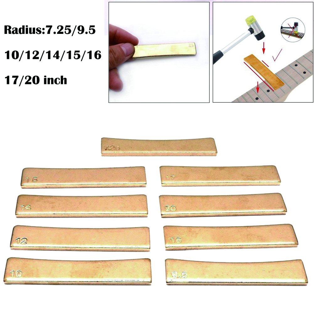9 Size Golden Guitar Radius Brass Fingerboard Fret Press Caul Guitar ...