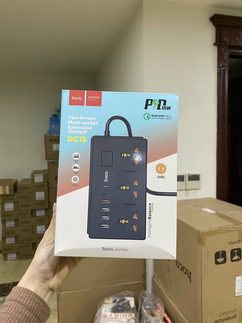 Ổ Cắm Điện Đa Năng Hoco DC15 - Sạc nhanh PD18W, QC18W Hỗ Trợ Cổng Type ...