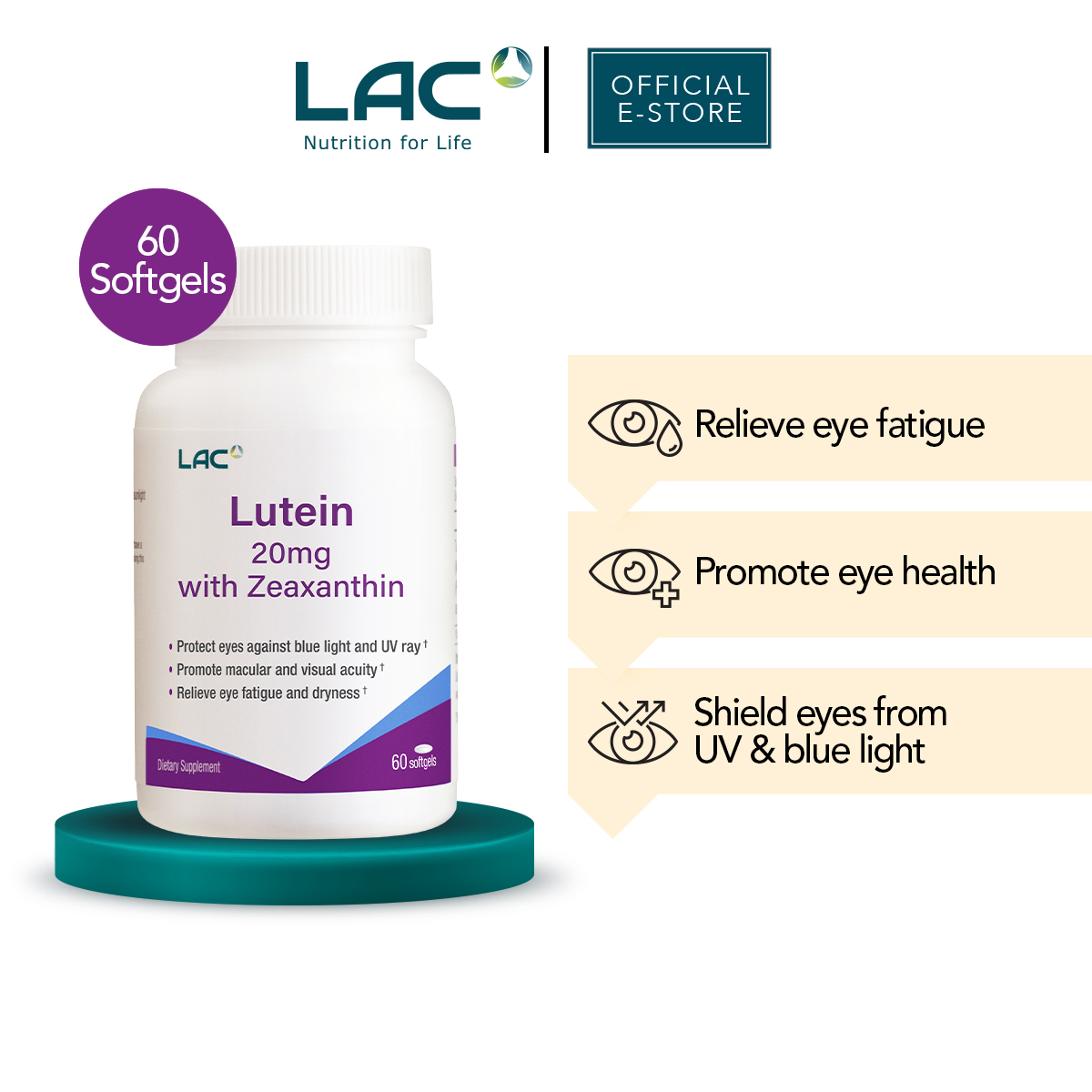 [LAC WELLNESS] Lutein 20mg with Zeaxanthin (60 softgels) / Lutein 40mg ...