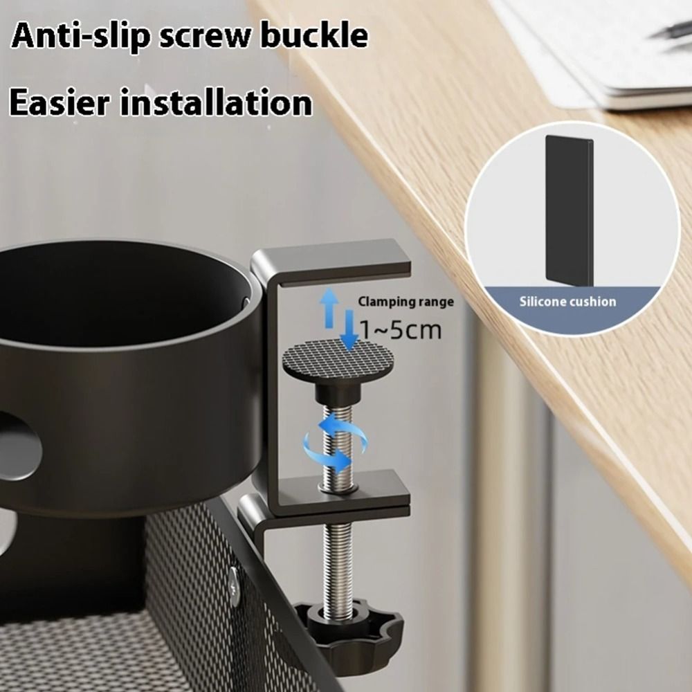 Space Saving 360 Degree Rotating Under Desk Storage Rack Carbon Steel ...