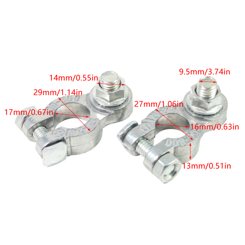 1 Pair Battery Terminal Clamp Zinc Alloy Positive & Negative Pole Auto ...